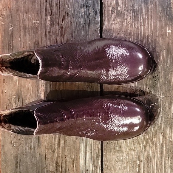 Fly London | Shoes | Fly London Deep Red Shiny Booties | Poshmark